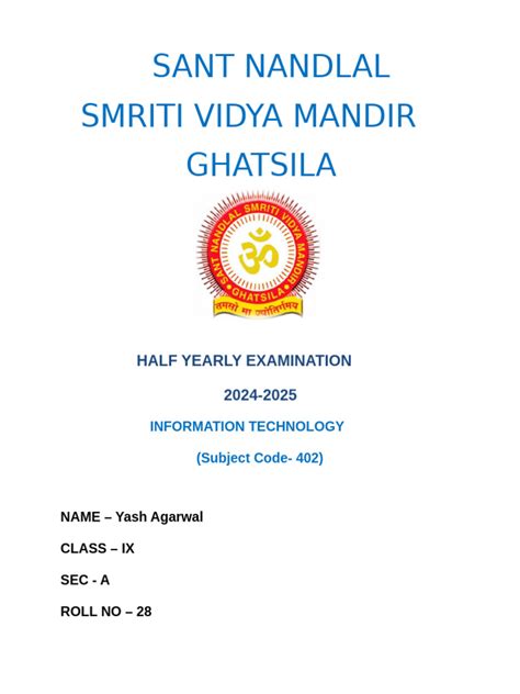 Class 9 Project Header Pdf