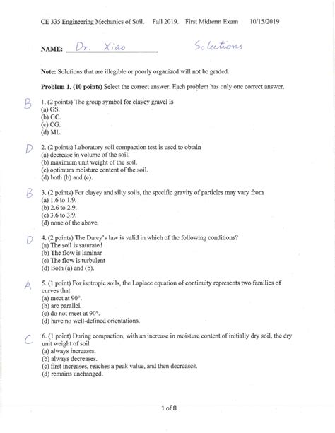 Midterm 1 Exam Solutions C E 335 Studocu