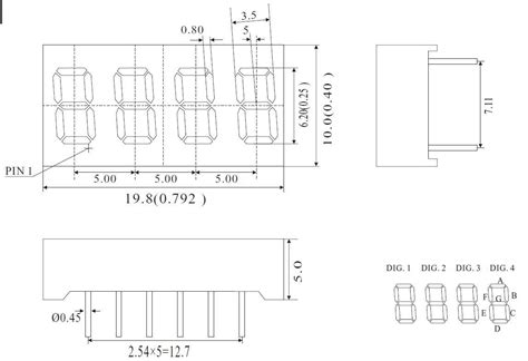 0 25 Inch 4 Digit 7 Segment LED Display With Seven Segment And Dp 0 25 Inch LED Display And 0