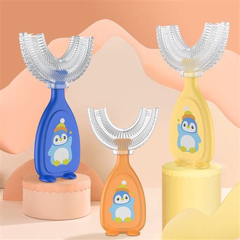 Bàn Chải đánh Răng Chữ U Cho Bé Hình Chim Cánh Cụt Từ 2 đến 12 Tuổi Mixasale