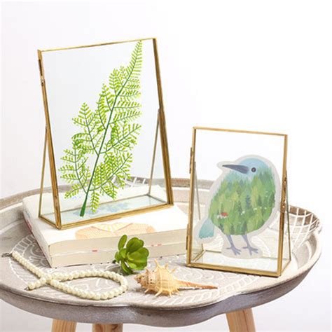Gold Metal Glass Photo Frame Home Decoration Foldi Vicedeal