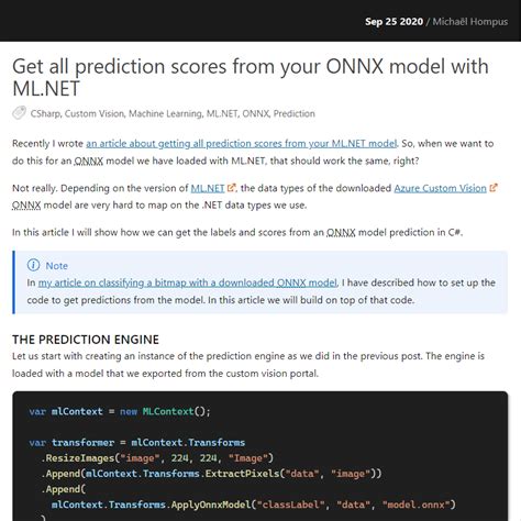 Get All Prediction Scores From Your Onnx Model With Mlnet