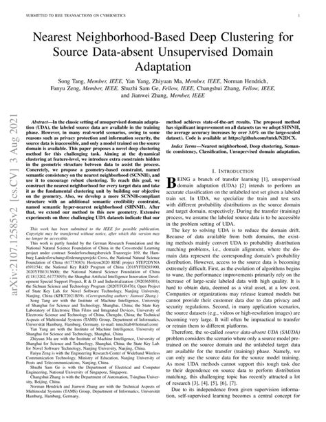 Nearest Neighborhood Based Deep Clustering For Source Data Absent Unsupervised Domain Adaptation