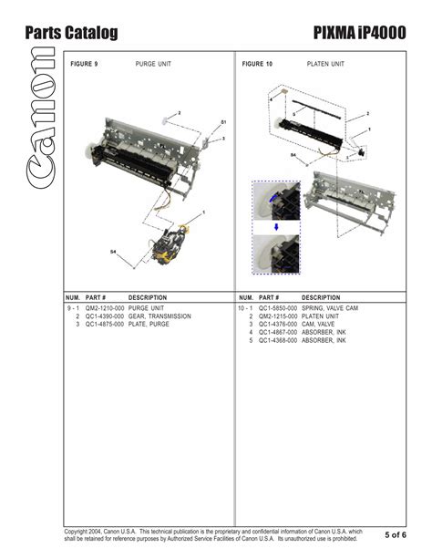 Canon Pixma Ip Parts Catalog