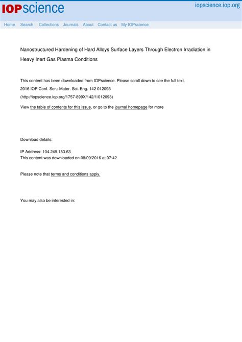 Pdf Nanostructured Hardening Of Hard Alloys Surface Layers Through Electron Irradiation In