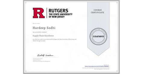 Hardeep Sodhi On Linkedin Completion Certificate For Supply Chain Excellence