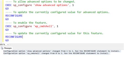 sql server enable xp cmdshell using sp configure sql authority with
