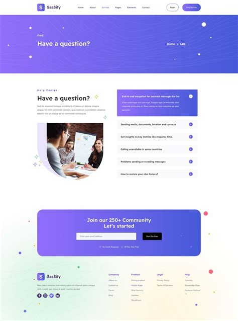 Saasify Startup And Saas Landing Page Figma Template Start Up Landing Page Figma