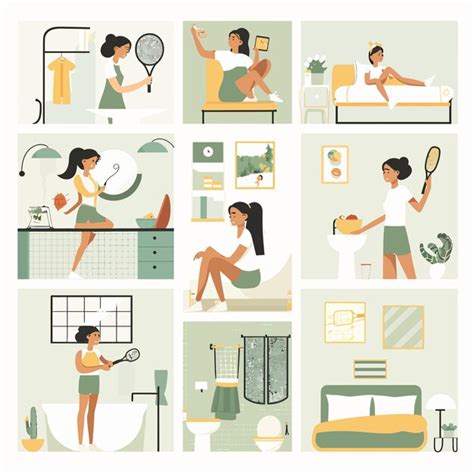 woman daily routine involves tasks like tennis premium ai generated