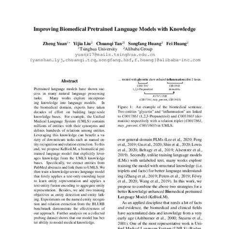 Improving Biomedical Pretrained Language Models With Knowledge Acl