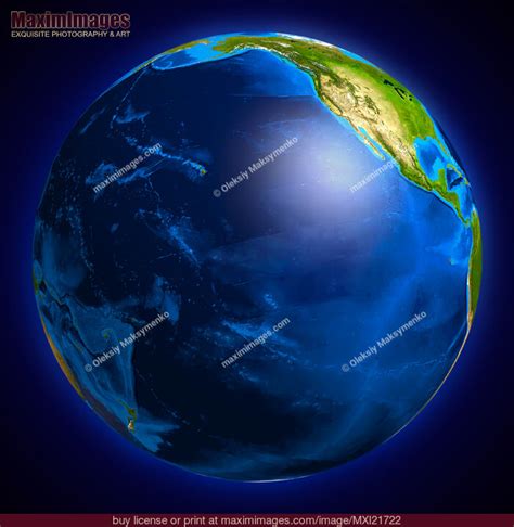 Earth Globe Pacific Ocean Stock Image Mxi21722