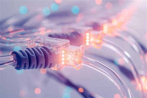 Vibrant Ethernet Cables With Glowing Lights High Speed Data Transmission Concept Digital