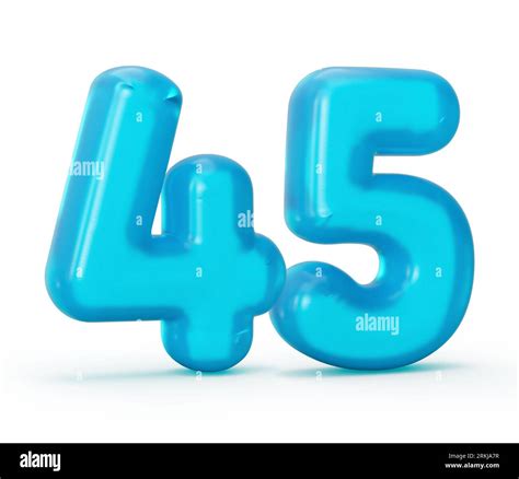 a high resolution close up photograph of the blue digits five and four
