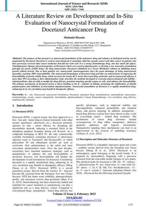 Pdf A Literature Review On Development And In Situ Evaluation Of Nanocrystal Formulation Of