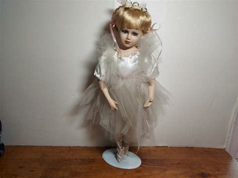 Vintage Girl Ballerina Porcelain Doll 16 Wstand Etsy