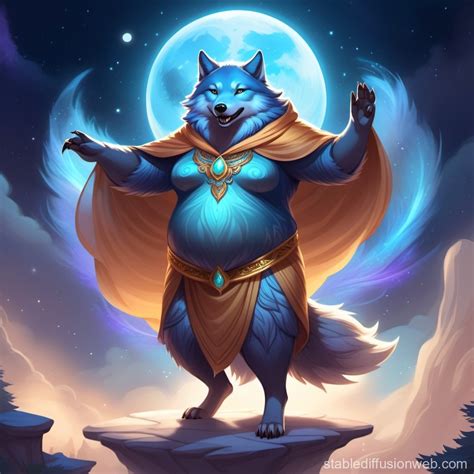 Overweight Wolf Dancing In Fur Shawl Stable Diffusion Online