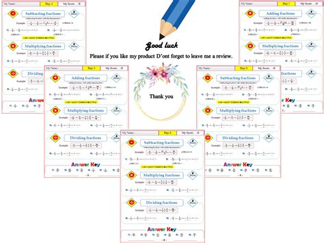 Fractions Workbook Adding And Subtracting Fractions Multiplying And Dividing Fractions