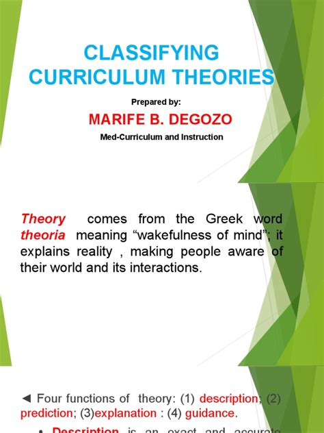 classifying curriculum theories marife b degozo pdf theory