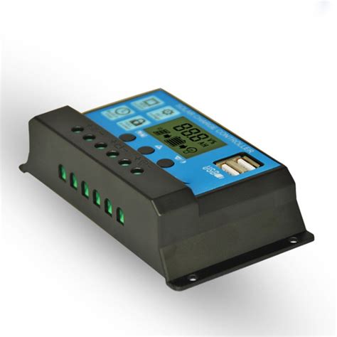 太阳能电池板控制器12v24v10alcd液晶显示自设参数5vusb手机充电虎窝淘