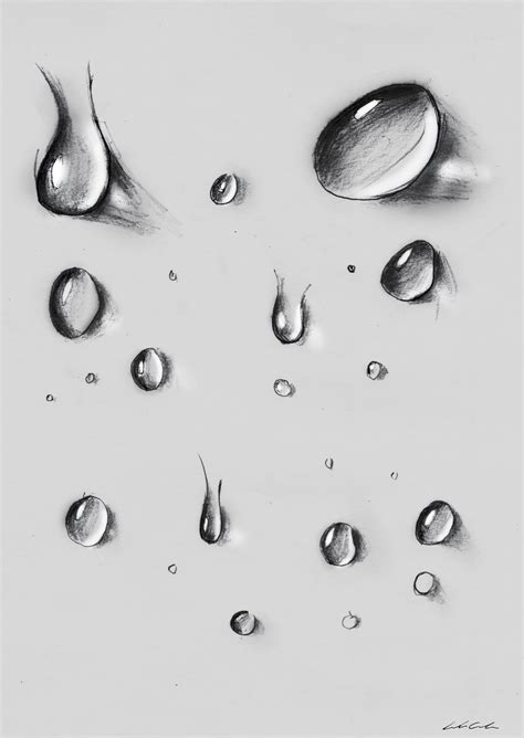 Water Droplet Pencil Sketch Water Drawings Realistic Drawing Drops