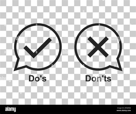 Set Of Check Do Dos Mark Correct Wrong Sign Vector Illustration