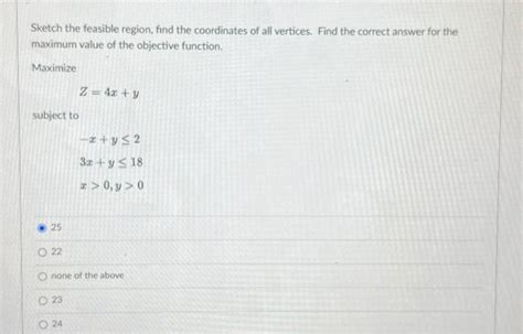 Solved Sketch The Feasible Region Find The Coordinates Of