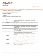 PLSQL Practice Docx Database Programming With PL SQL Introduction To Explicit Cursors