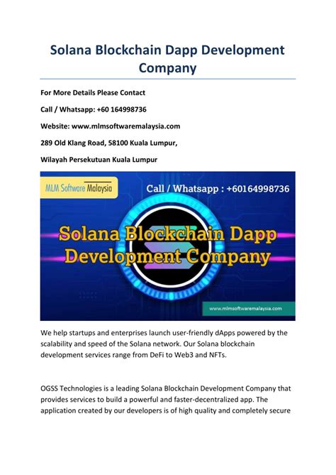Ppt Solana Blockchain Dapp Development Company Powerpoint