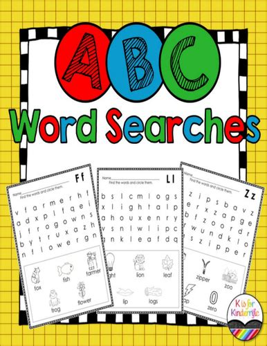 Alphabet Word Searches Teaching Resources