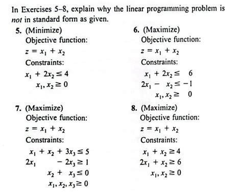 Solved In Exercises 5 8 ﻿explain Why The Linear Programming
