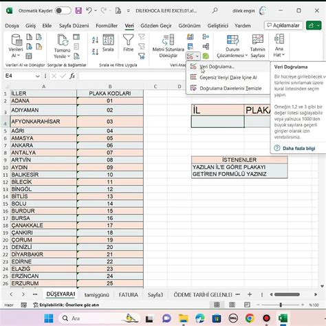 Acilir Liste Olusturma Excel Exceleğitimi Exceldersleri Youtube