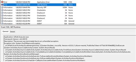 Job Stopped With An Unexpected Exit Code 0xE0434352