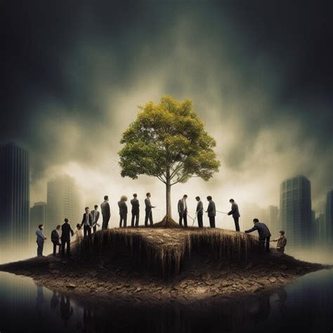 Premium AI Image Strong Tree Under Storm