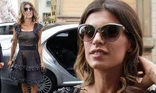 Elisabetta Canalis Wows In Fringed Skater Dress At Milan Fashion Week