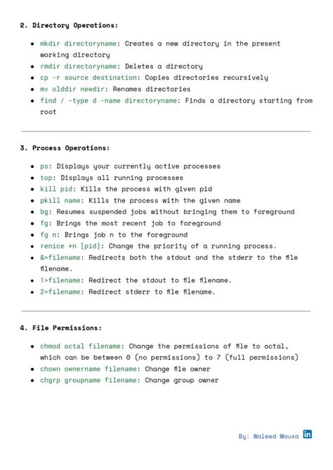 100 Essential Linux Commands Cheat Sheet