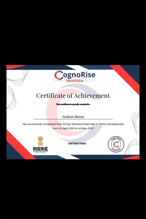 Finished Python Internship With Cognorise Yashvin Meena Posted On The
