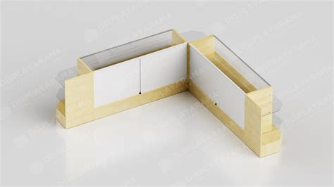 Maple Retail Display Case Set 2 Display Cases 3 Corners