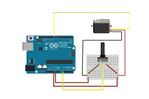 arduino uno ve potansiyometre ile servo motor kontrol seti arduino
