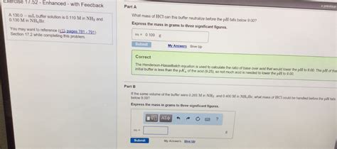 Solved A 130 0 Ml Buffer Solution Is 0 110 M In Nh 3 And