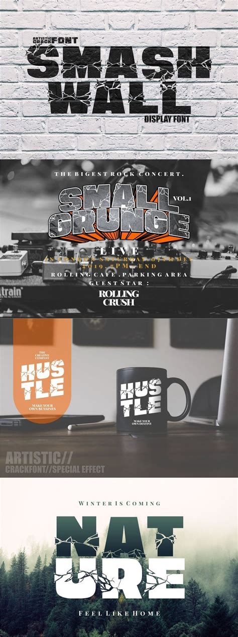 Smash Wall Cracked Font Display Font Broken Font Decorative Font