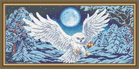 Мамино лукошко Схема для вышивки бисером Полярная сова Артикул Vka3103 Арт Соло Для