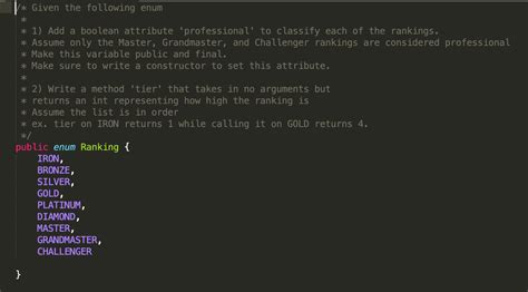 Solved Intro To Java Enums Taskneed Help Completing Tasks 1