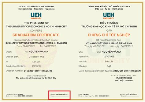 Ueh Chính Thức Triển Khai Cấp Chứng Chỉgiấy Chứng Nhận điện Tử Các