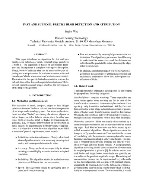 Fast And Subpixel Precise Blob Detection And Attribution Pdf