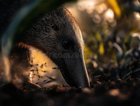 Ant Eater Searching For Insects In The Ground In Early Morning Sun Stock Illustration