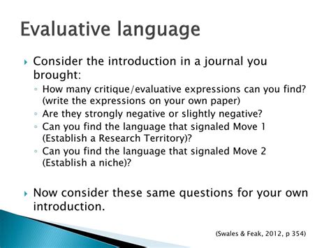 Ppt Using Academic Vocabulary Iv Evaluative Language And Reviewing The Literature Powerpoint