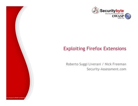 Exploiting Firefox Extensions Ppt