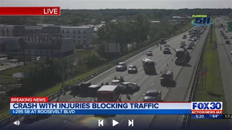 Crash With Injuries Blocking Traffic On Interstate 295 Southbound Action News Jax