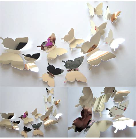 12 шт 3d двухслойная Бабочка Наклейка на стену для домашнего декора Diy бабочки магнит на