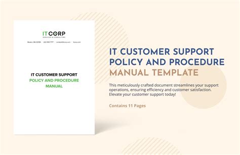 IT Customer Support Policy And Procedure Manual Template In Word PDF
